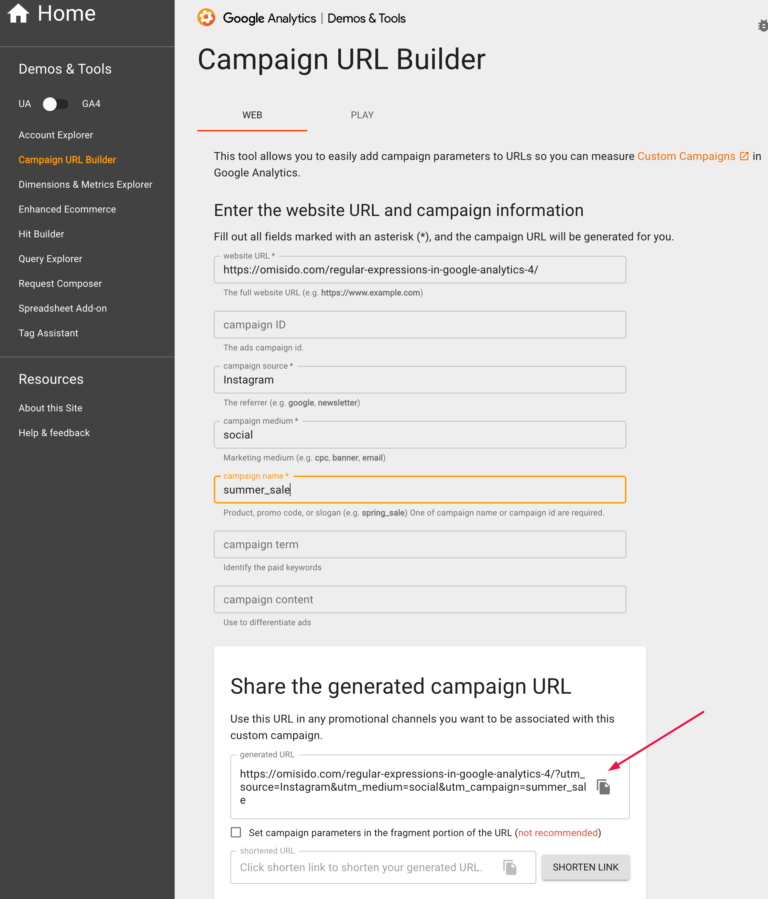 UTM parameters in Google Analytics 4 (GA4)