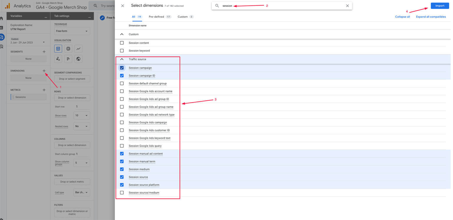 UTM parameters in Google Analytics 4 (GA4)