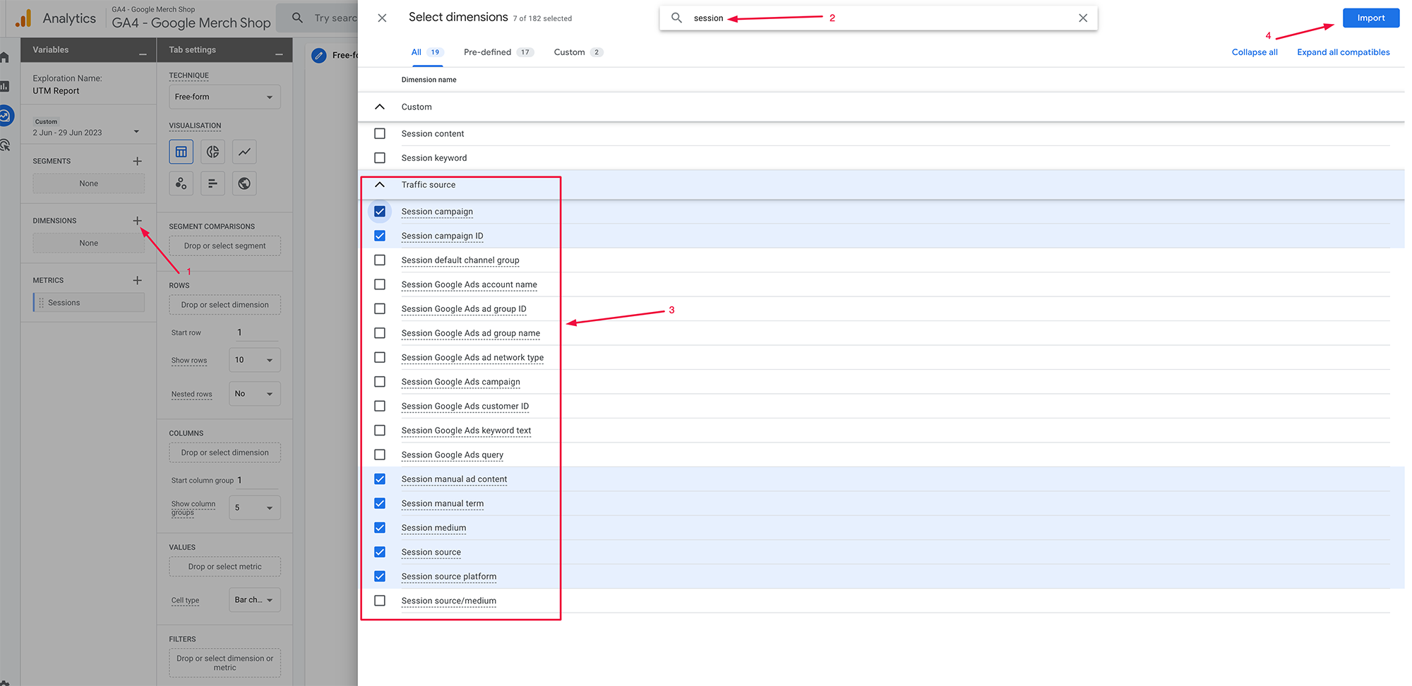 UTM parameters in Google Analytics 4 (GA4)
